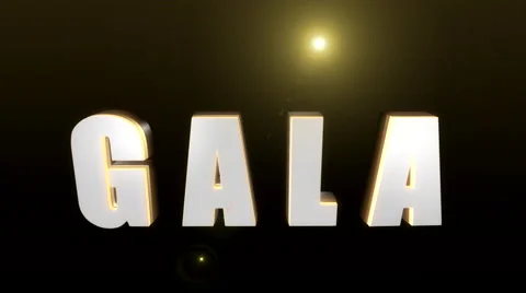 Reveal animation of the word GALA in big... | Stock Video | Pond5
