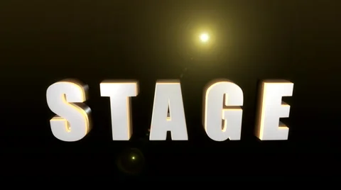 Reveal animation of the word STAGE in bi... | Stock Video | Pond5