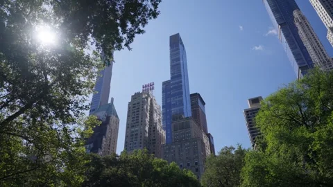Reveal View of NYC New York Manhattan Bu... | Stock Video | Pond5