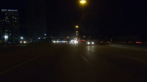 Reverse angle POV driving city streets a... | Stock Video | Pond5