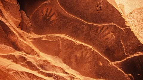 Reverse hand print petroglyphs in pueblo... | Stock Video | Pond5