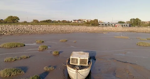 Reverse Travelling Shot of a Small Sunke... | Stock Video | Pond5