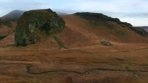 Reverse zoom drone view of mountains, cl... | Stock Video | Pond5