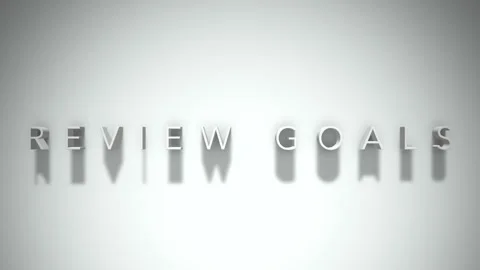 review goals 3D title animation white te... | Stock Video | Pond5
