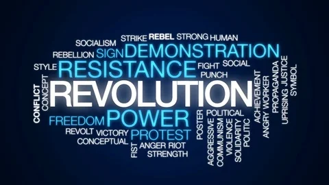 Revolution animated word cloud, text des... | Stock Video | Pond5