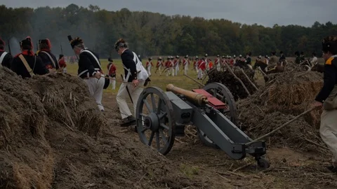 Revolutionary War Army Soldiers rolling ... | Stock Video | Pond5