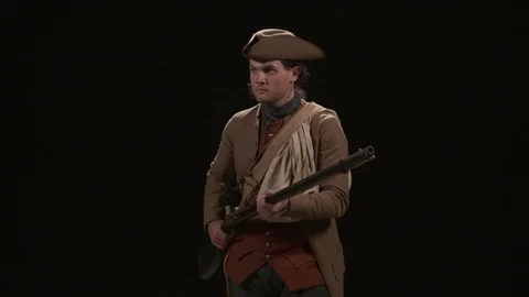 Revolutionary War "Minuteman" Portrayal ... | Stock Video | Pond5
