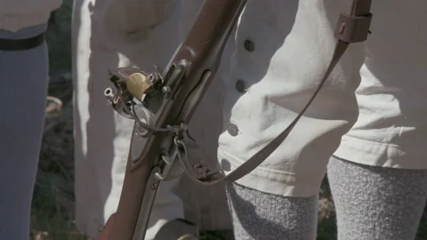 Revolutionary War - Musket close up held... | Stock Video | Pond5