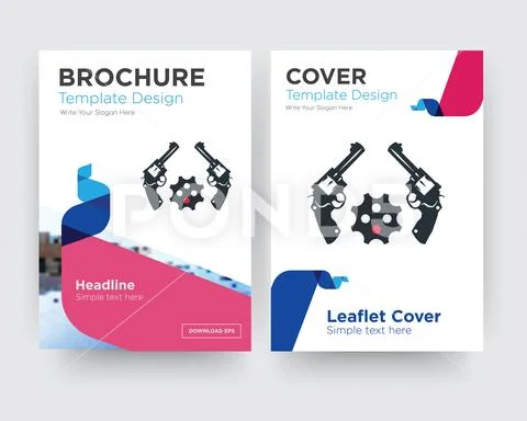 Revolver brochure flyer design template: Royalty Free #90105922