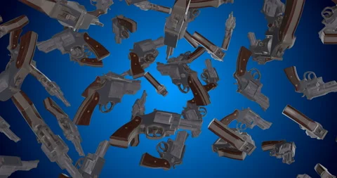 Revolver Gun falling slow motion | Stock Video | Pond5