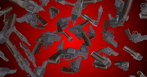 Revolver Gun falling slow motion | Stock Video | Pond5