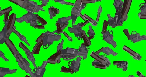 Revolver Gun falling slow motion | Stock Video | Pond5