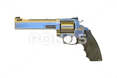 Revolver Side View Isolated Photo Side view revolver gun isolated on ...