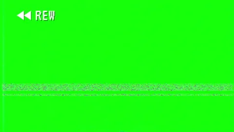 Rewind sign VHS noise texture on greensc... | Stock Video | Pond5