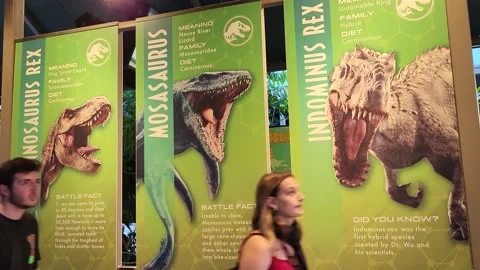Rex mosaurus Indominus Rex Signage Juras... | Stock Video | Pond5