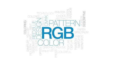 RGB animated word cloud, text design ani... | Stock Video | Pond5