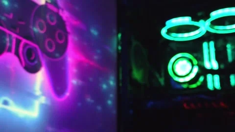 RGB Fans in Water Cooled Gaming PC Case ... | Stock Video | Pond5