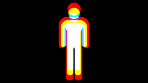 RGB jumpy man human symbol display anima... | Stock Video | Pond5