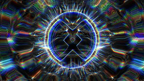 RGB LED screen Occult religion explosion... | Stock Video | Pond5