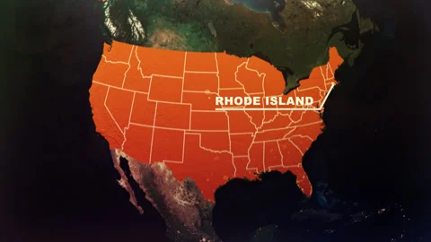 Rhode Island US State Satellite Map Anim... | Stock Video | Pond5