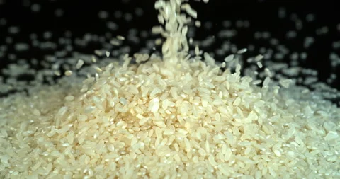 Rice falling against Black Background, S... | Stock Video | Pond5