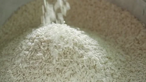 rice that flows down from rice milling m... | Stock Video | Pond5