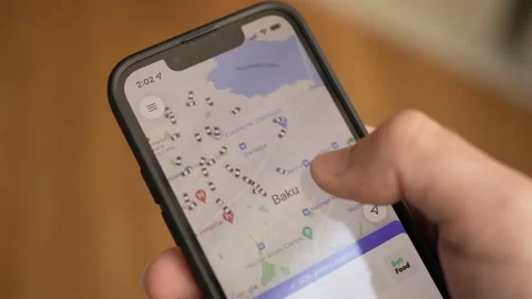 Rideshare Taxi App With Live Map Showing... | Stock Video | Pond5