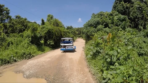 Riding bike on ground roan in Philippine... | Stock Video | Pond5