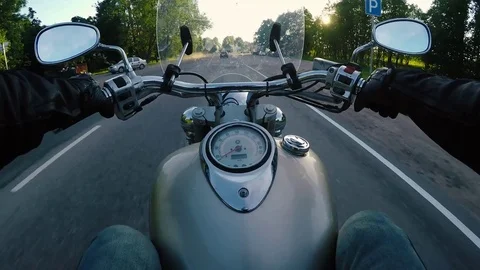 Motorcycle First Person View Stock Video Footage | Royalty Free ...