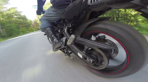 Motorcycle Rear View Stock Video Footage | Royalty Free Motorcycle Rear ...