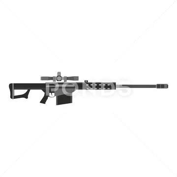 Rifle gun vector assault military tactical weapon army illustration ...