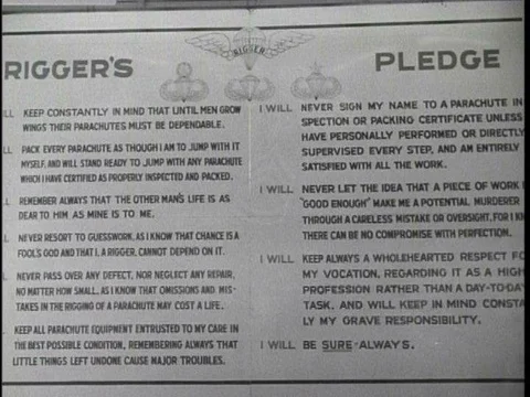 The rigger's pledge and paratroopers par... | Stock Video | Pond5