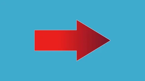 Right Arrow animation sign symbol on blu... | Stock Video | Pond5