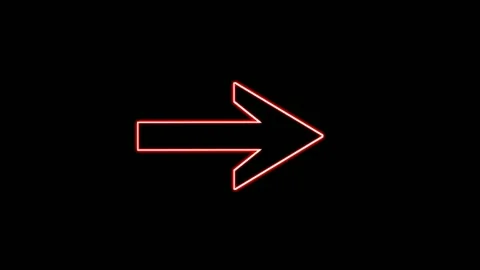 Right Arrow neon modern animation on bla... | Stock Video | Pond5