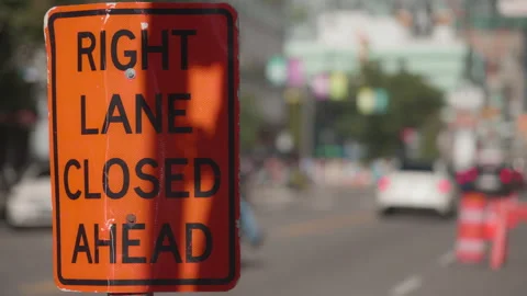 Lane Restriction Stock Footage ~ Royalty Free Stock Videos | Pond5