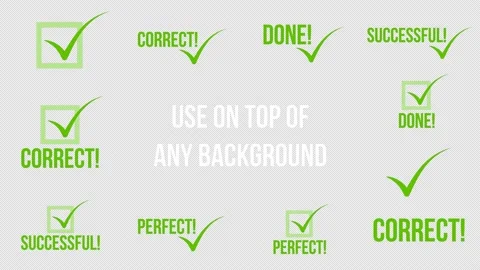 Right sign check mark correct done succe... | Stock Video | Pond5