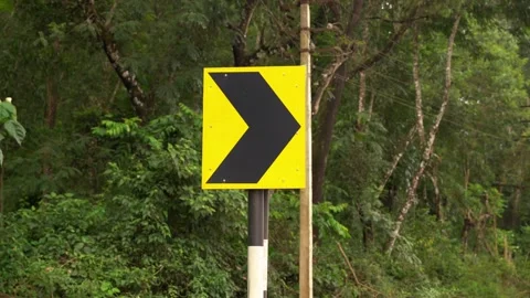 right turn on curve Road signs | Stock Video | Pond5