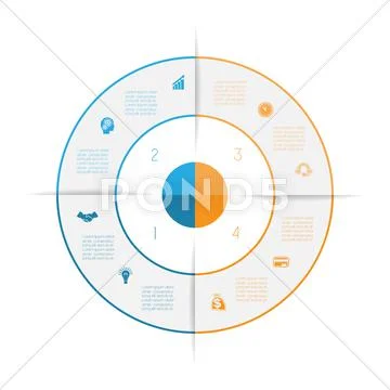 Ring from colored lines infographic four number options: Royalty Free ...