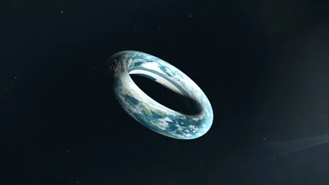 Ring Earth, Planet Earth in the Shape of... | Stock Video | Pond5