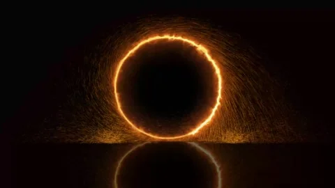 ring of fire effect portal green screen ... | Stock Video | Pond5