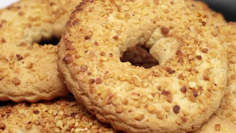 A Ring Of Shortbread Cookies With Peanut... | Stock Video | Pond5