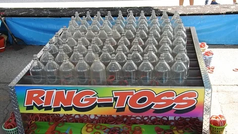 Ring Toss Game Fun Fair Carnival Amuseme... | Stock Video | Pond5