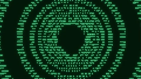 Ring Tunnel in Ascii Code 8bit Terminal ... | Stock Video | Pond5