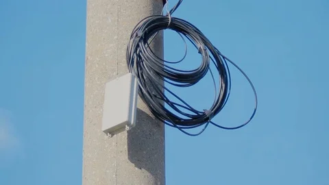 Ringed black electric cable on reinforce... | Stock Video | Pond5