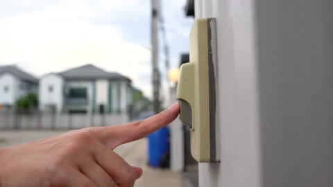 Ringing doorbell action. 4K footage. | Stock Video | Pond5