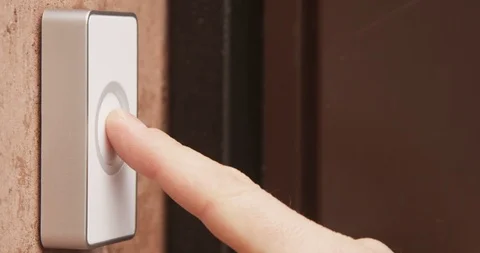 Ringing Doorbell with Finger Man and Wom... | Stock Video | Pond5