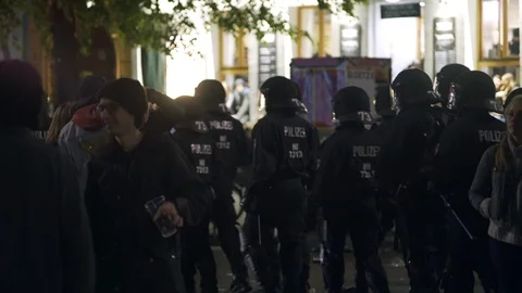 Riot police officers squad in street, ma... | Stock Video | Pond5