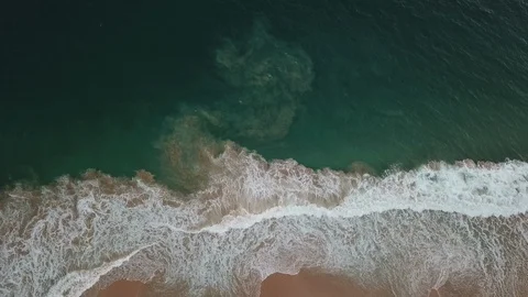 Rip current aerial view. large waves in ... | Stock Video | Pond5
