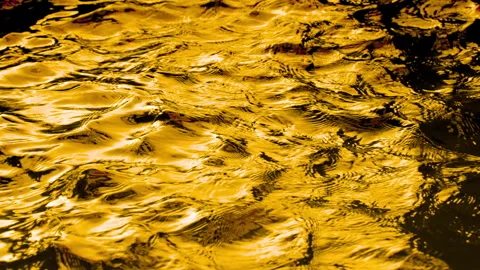 Ripple of water golden water waves surfa... | Stock Video | Pond5