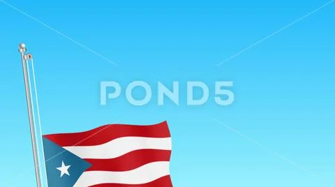 Rise of Puerto Rico flag . Puerto Rico flag: Royalty Free #135772350